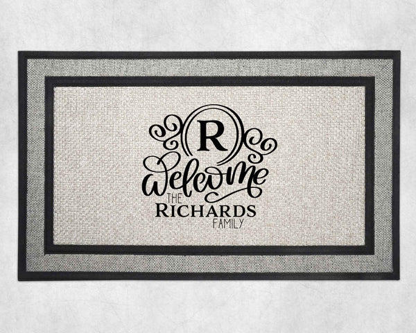 Personalized Doormat | Custom Door Mats | Family Banner - This & That ...